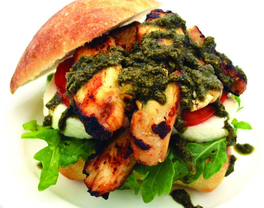 Pesto Chicken Caprese Sandwich